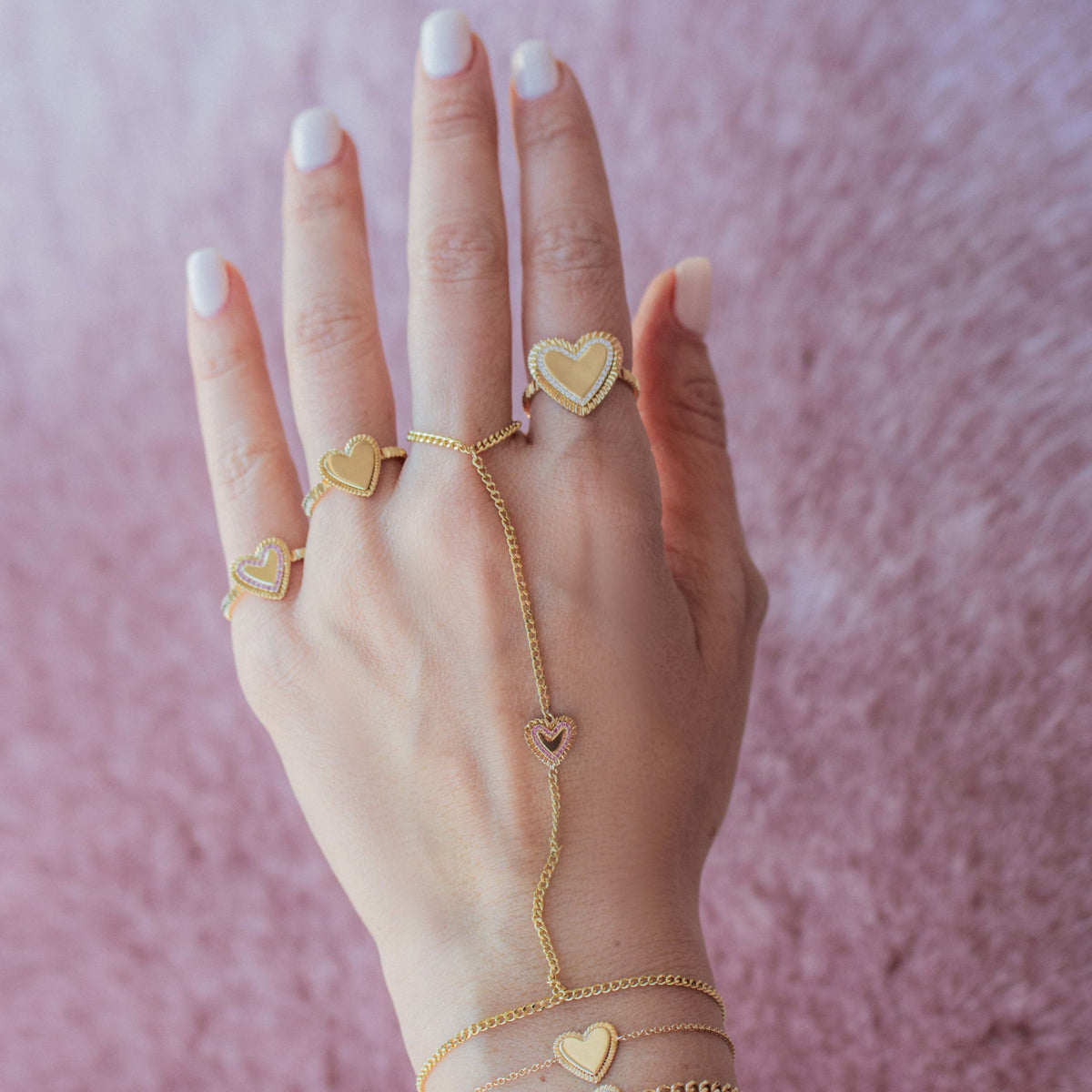 Large Fluted Pave Outline Heart Ring – Alev Jewelry