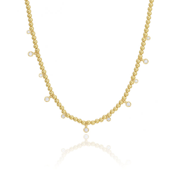 Dangling Bezel Diamond Ball Chain – Alev Jewelry