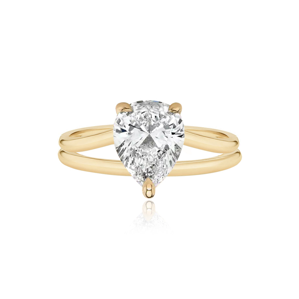 Large Diamond Plain Split Shank Engagement Ring – Alev Jewelry