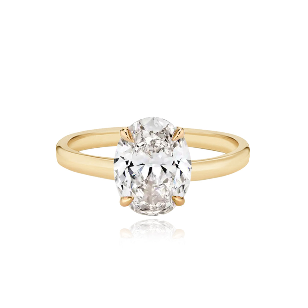 Stylish Thick Gold Band Engagement Ring | Alev Jewelry