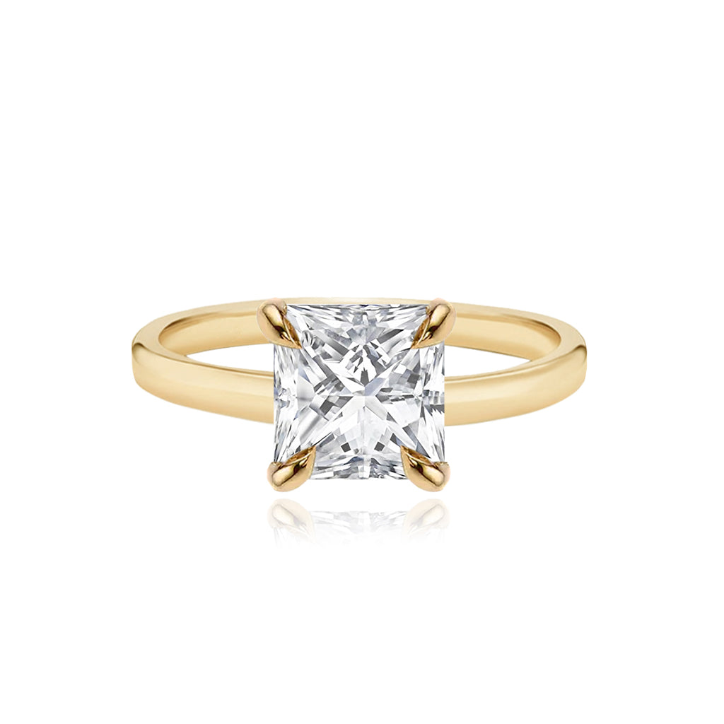 Stylish Thick Gold Band Engagement Ring | Alev Jewelry