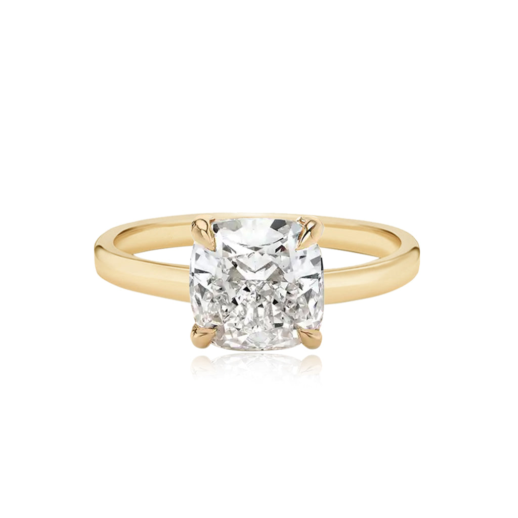 Stylish Thick Gold Band Engagement Ring | Alev Jewelry