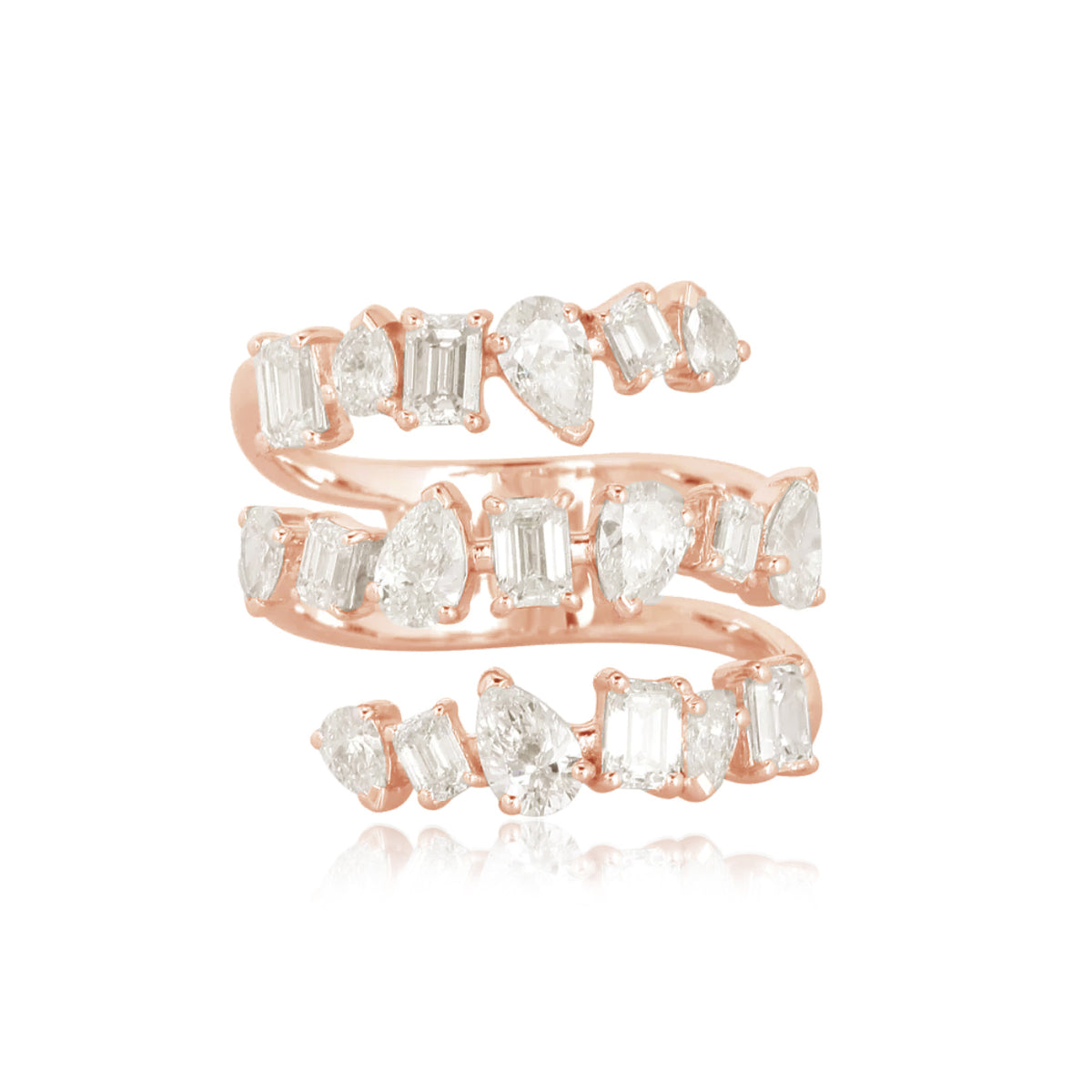 Multi Shape Diamond Wrap Ring – Alev Jewelry