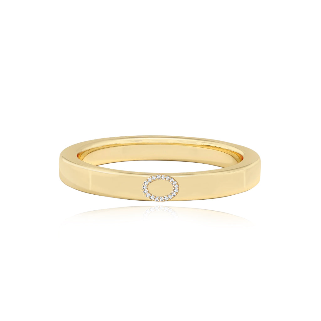 Pave Initial Wedding Ring – Alev Jewelry