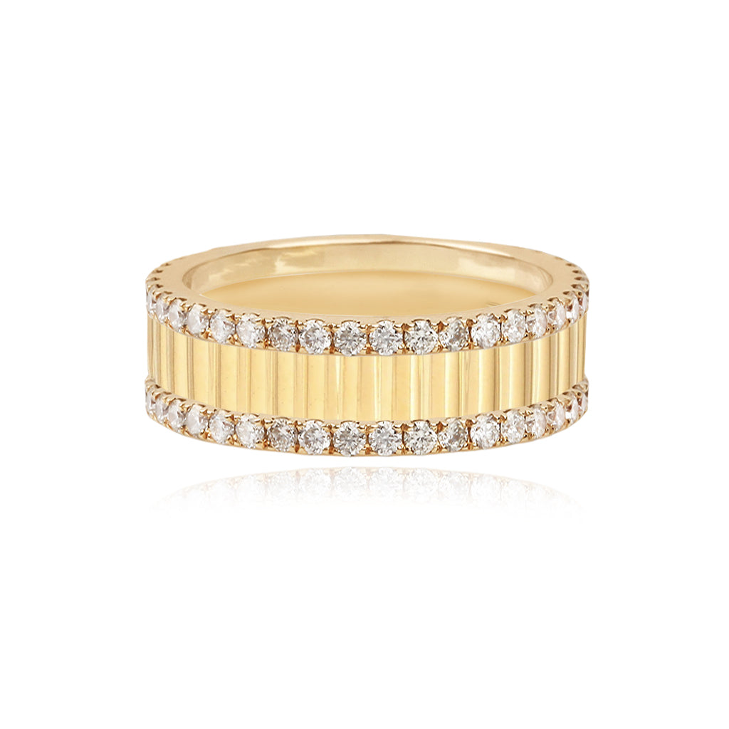 Gold Wedding Ring Border Yellow Gold 1950s Mid Century Geometric