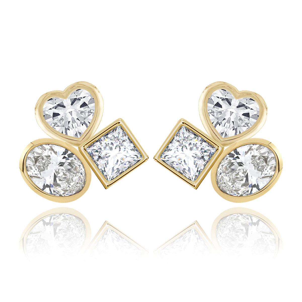 Set of three diamond earrings store