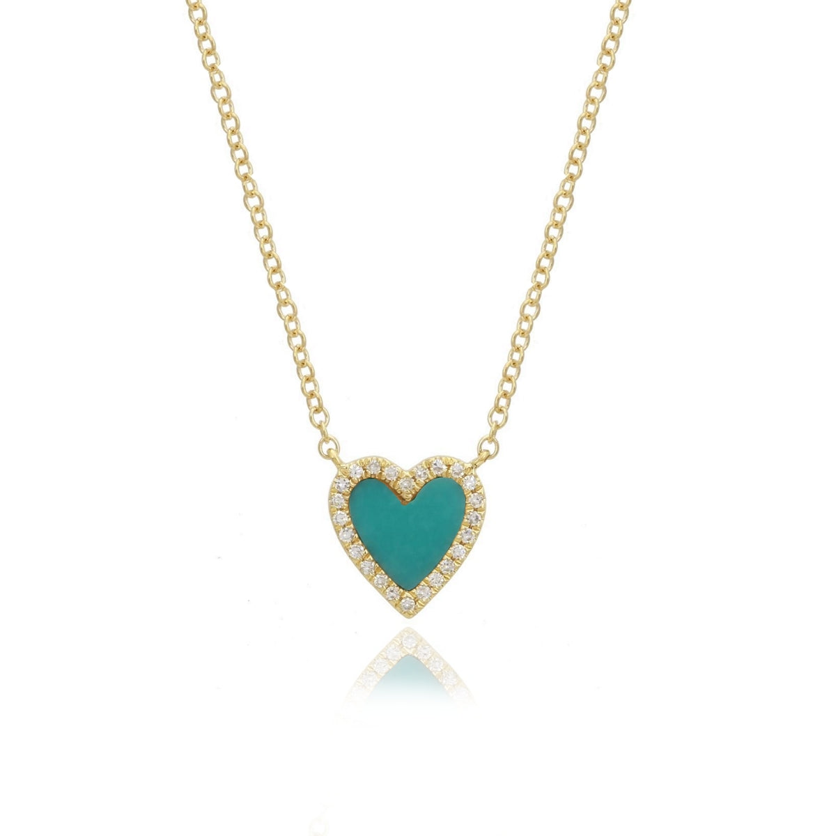 Small Pave Outline Stone Heart Necklace – Alev Jewelry
