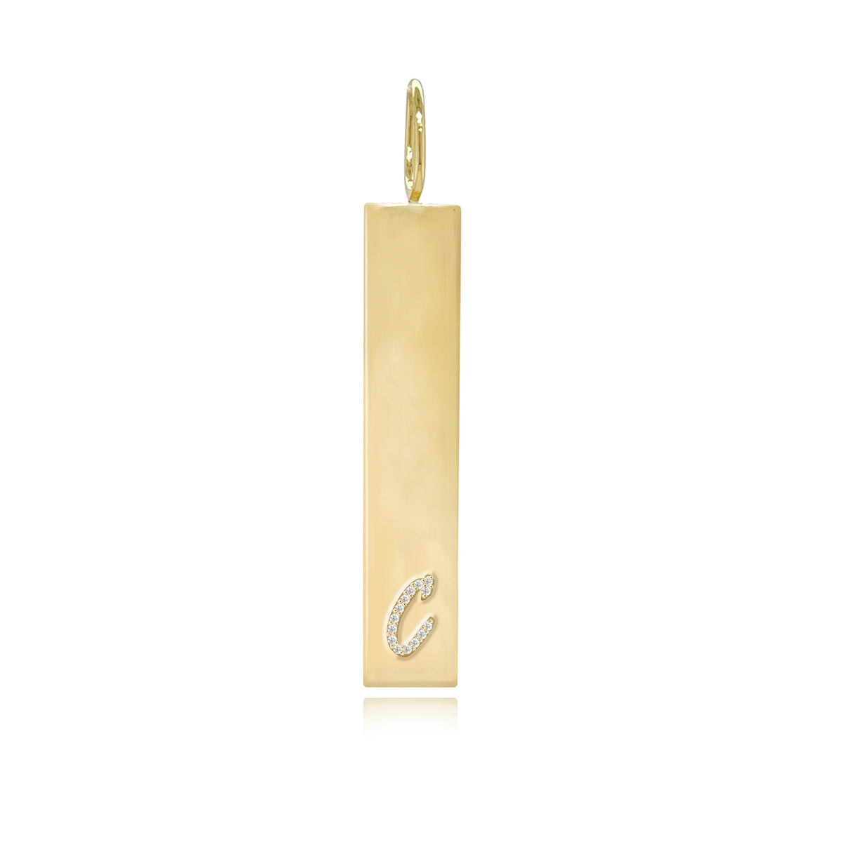 Initial Pave Plate Charm – Alev Jewelry