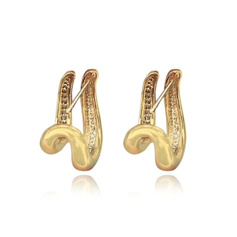 Two Wave Pave Gold Hoop Earrings – Alev Jewelry