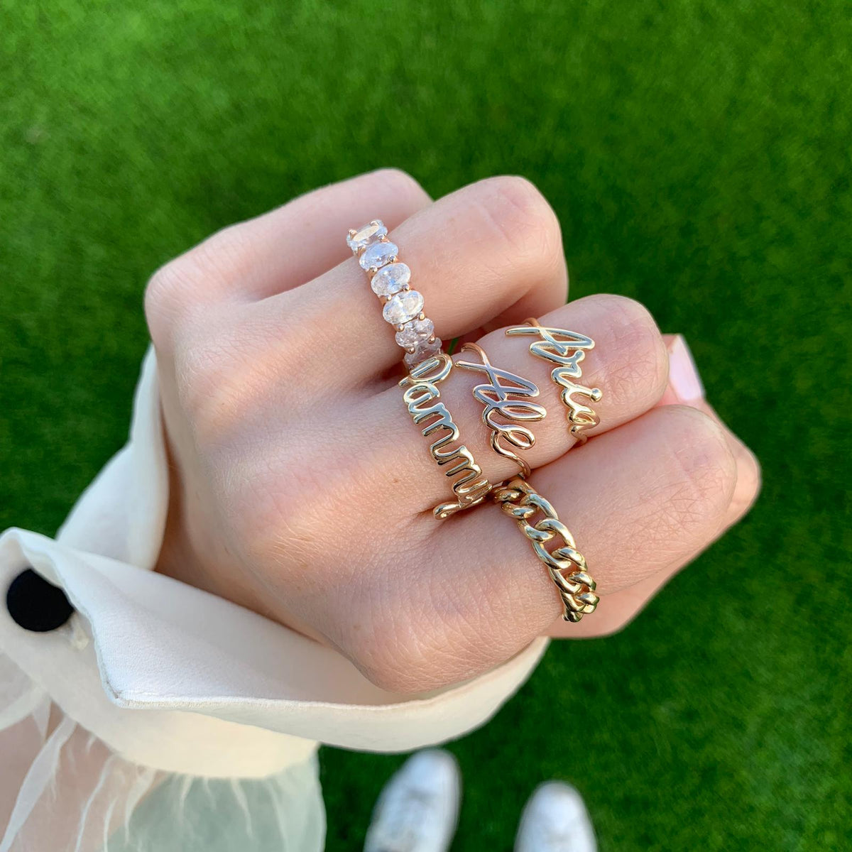 Name Wire Gold Ring – Alev Jewelry