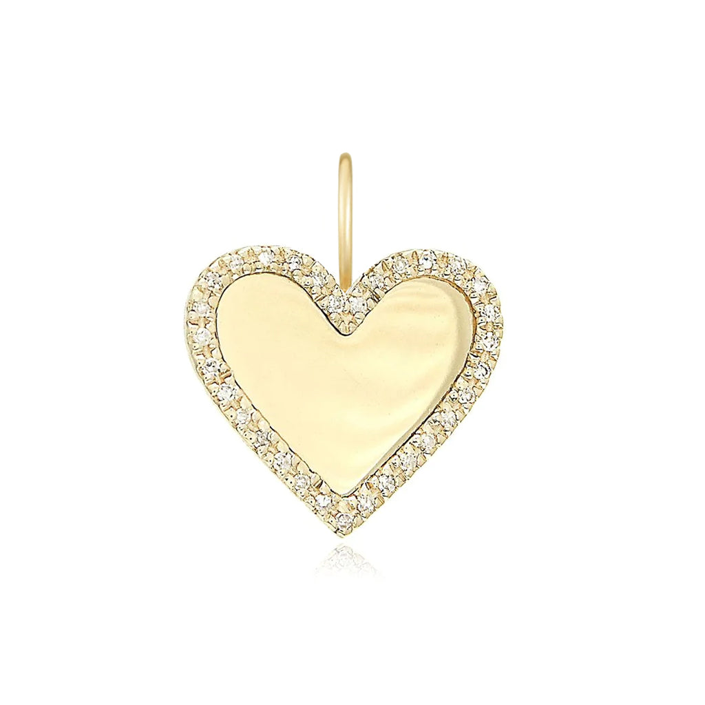 Heart Pave Plate Charm – Alev Jewelry