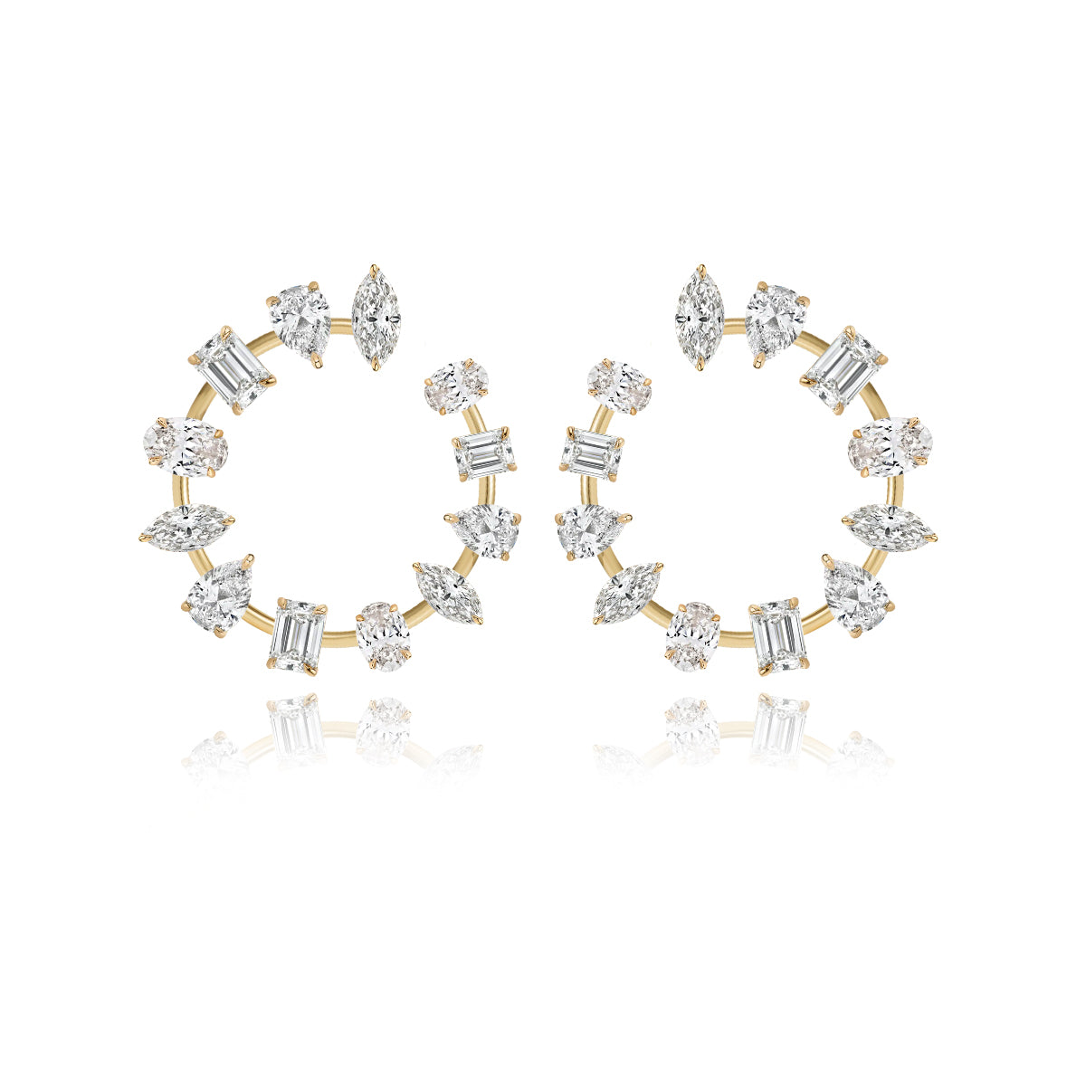 Medium Multi Shape Diamond Round Swirl Earrings – Alev Jewelry