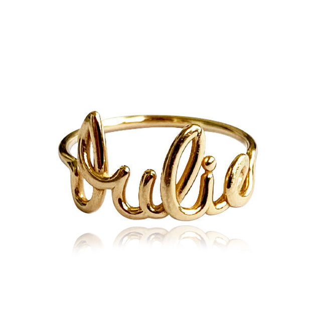 Name Wire Gold Ring – Alev Jewelry